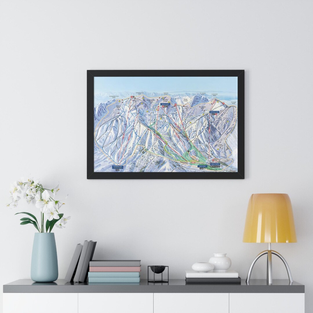 Snowbasin Trail Map Utah Ski Resort Framed Poster - Etsy