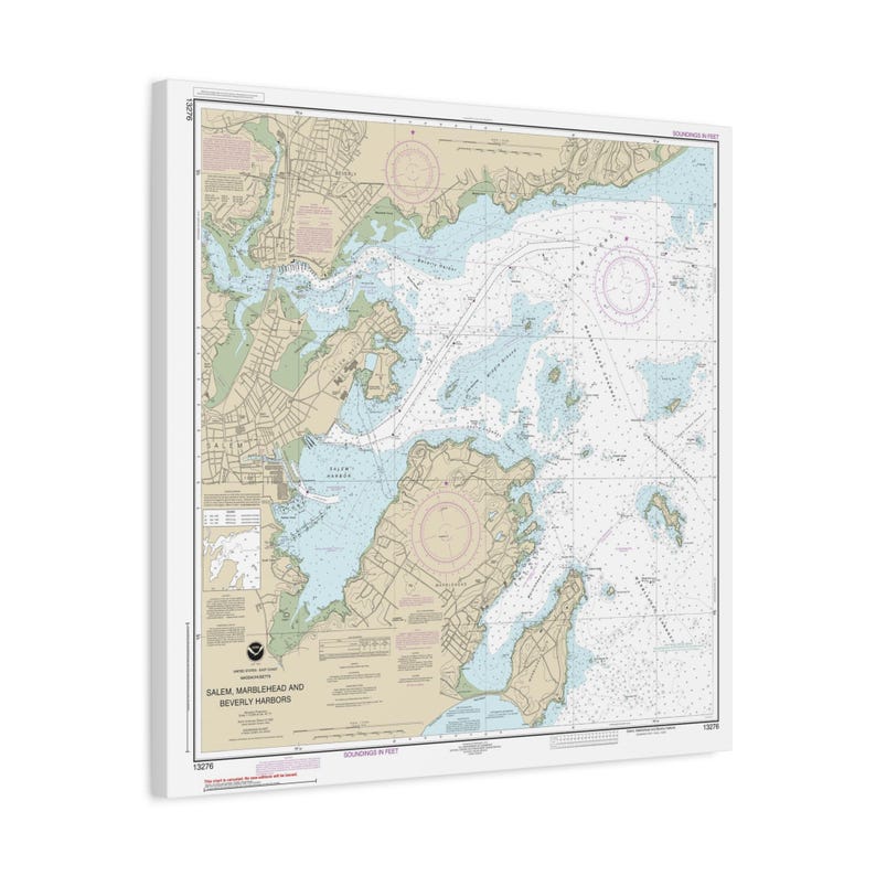 Marblehead Salem and Beverly Harbor Massachusetts Nautical Chart ...
