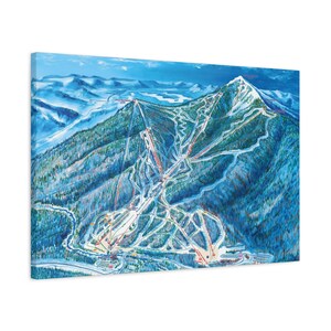 Whiteface Mountain Ski Trail Map 3-D Canvas Poster New York - Etsy