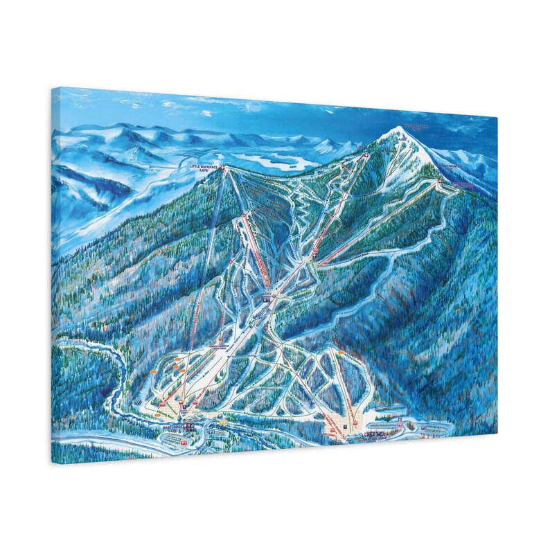 Whiteface Mountain Ski Trail Map 3-D Canvas Poster New York - Etsy