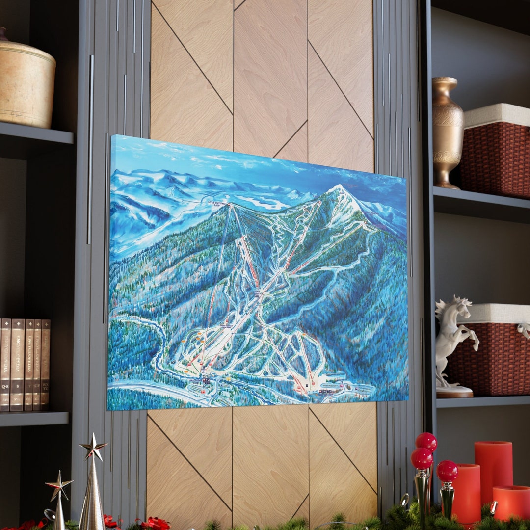 Whiteface Mountain Ski Trail Map 3-D Canvas Poster New York - Etsy