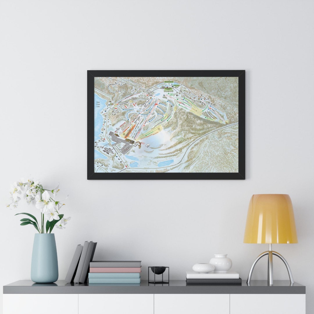 Wisp Resort Maryland Ski Trail Map Framed Poster - Etsy