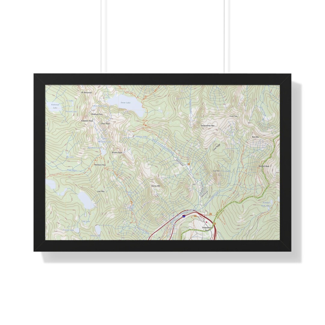 Alpental Snoqualmie Summit Washington Topographic Map Framed Poster - Etsy