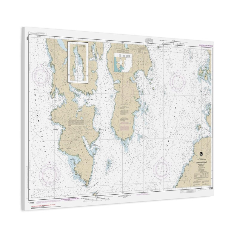Kuiu Island Sumner Strait Alaska Nautical Chart Sailing Map 3-D Canvas ...