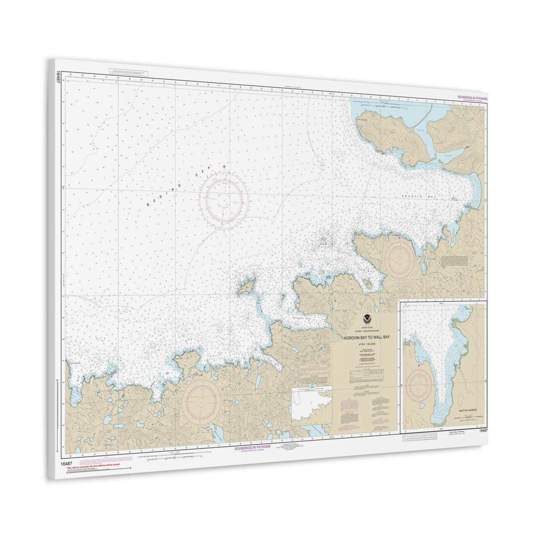 Korovin Bay to Wall Bay Martin Harbor Atka Island Alaska Nautical Map ...