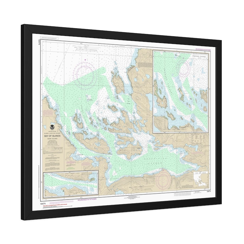Bay of Islands Adak Island Alaska Nautical Chart Sailing Map Andreanof ...