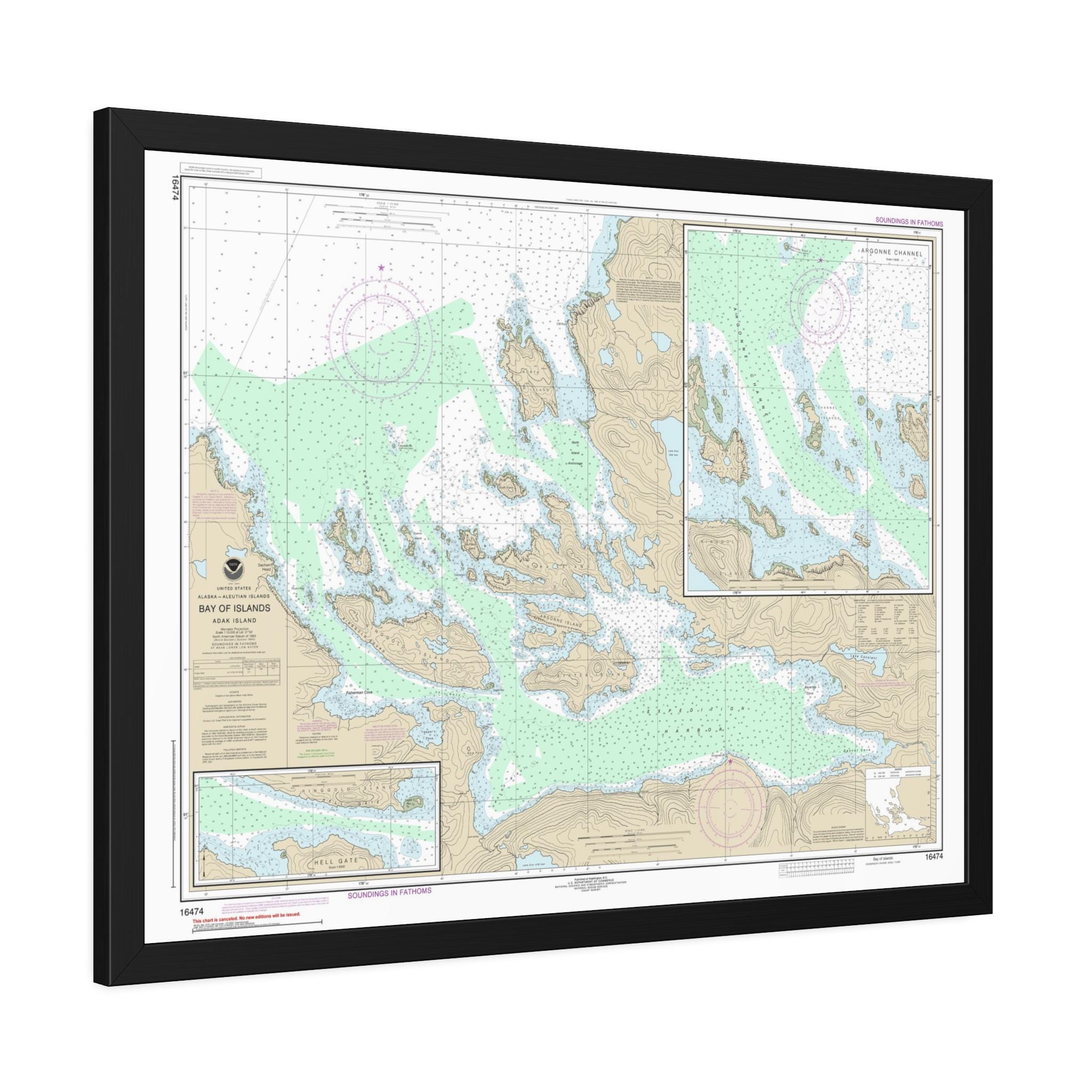 Bay of Islands Adak Island Alaska Nautical Chart Sailing Map Andreanof ...