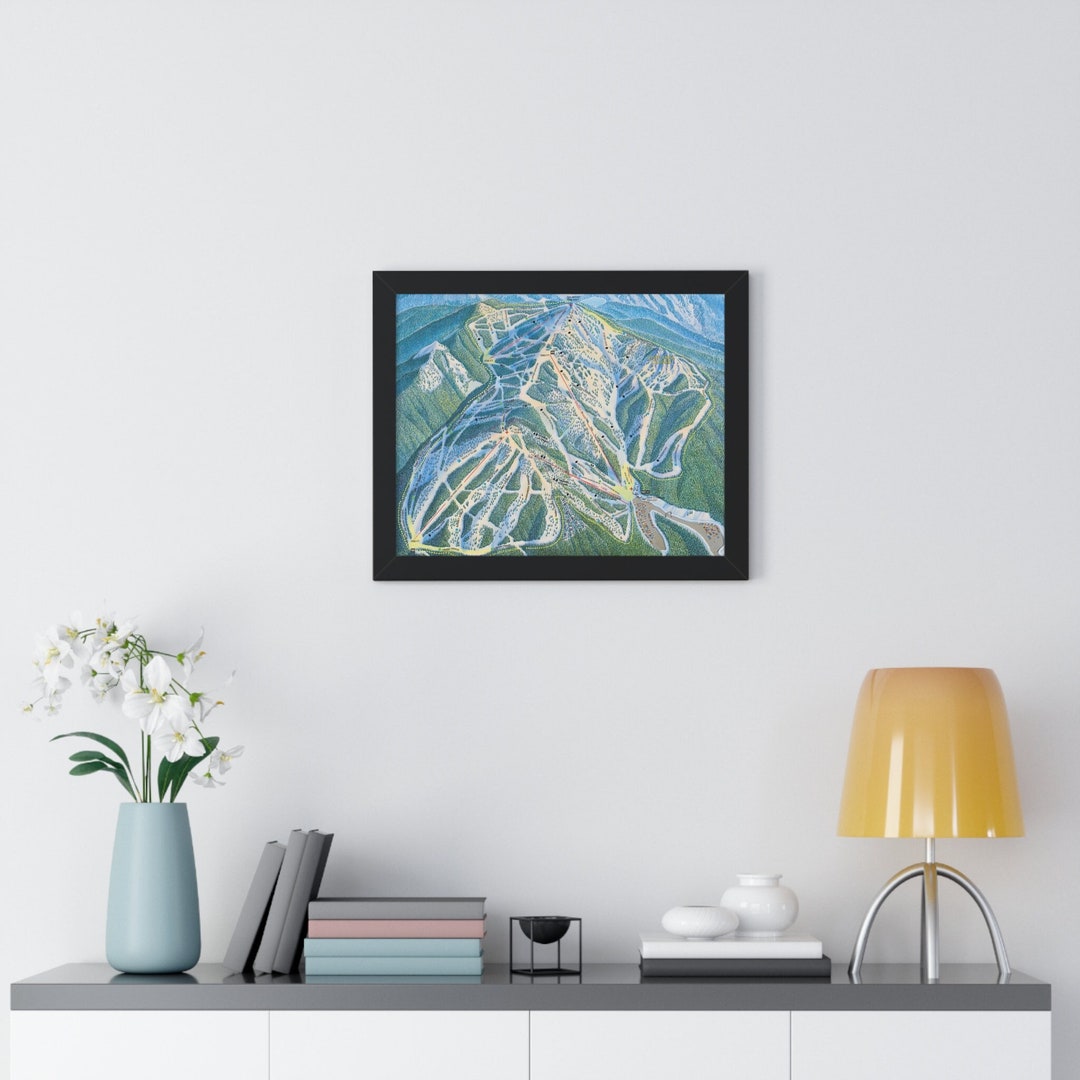 Montana Snowbowl Trail Map Ski Resort Framed Poster - Etsy