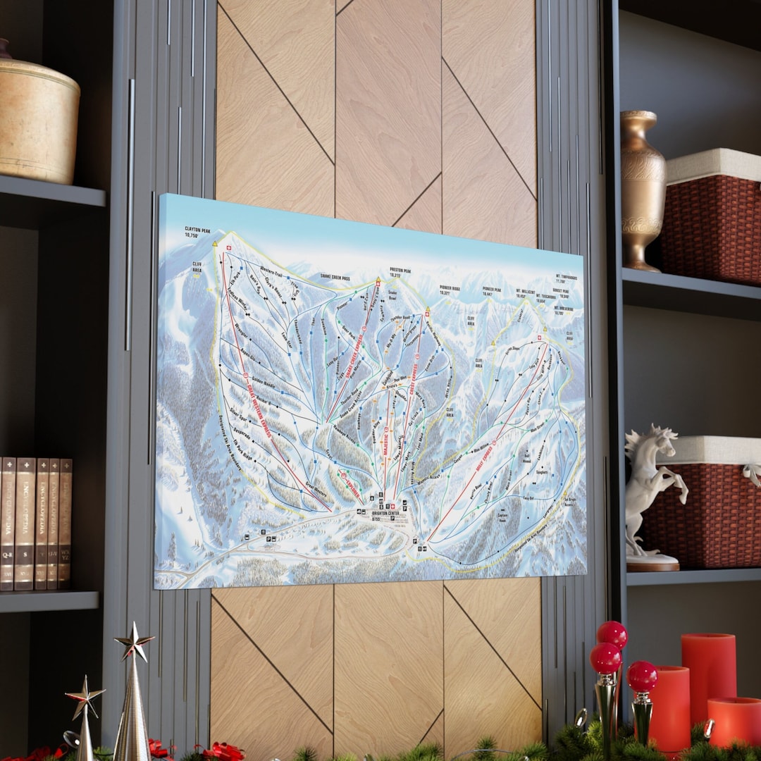 Brighton Ski Trail Map 3-D Canvas Poster Utah - Etsy