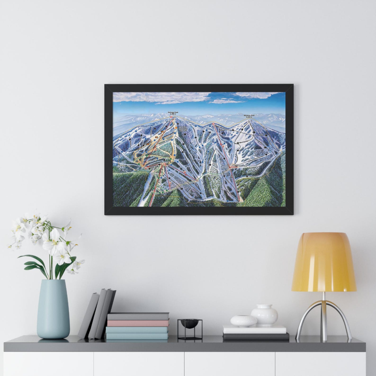 Silver Mountain Idaho Trail Map Ski Resort Framed Poster - Etsy