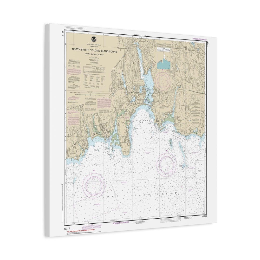 Niantic Bay Connecticut Long Island Sound Nautical Chart Sailing Map ...