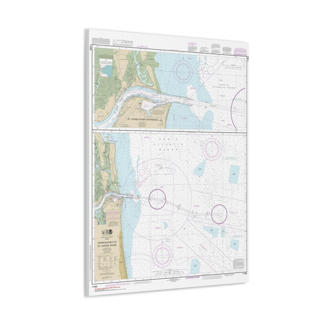 St Johns River Entrance and Mayport Florida Nautical Map Sailing Chart ...