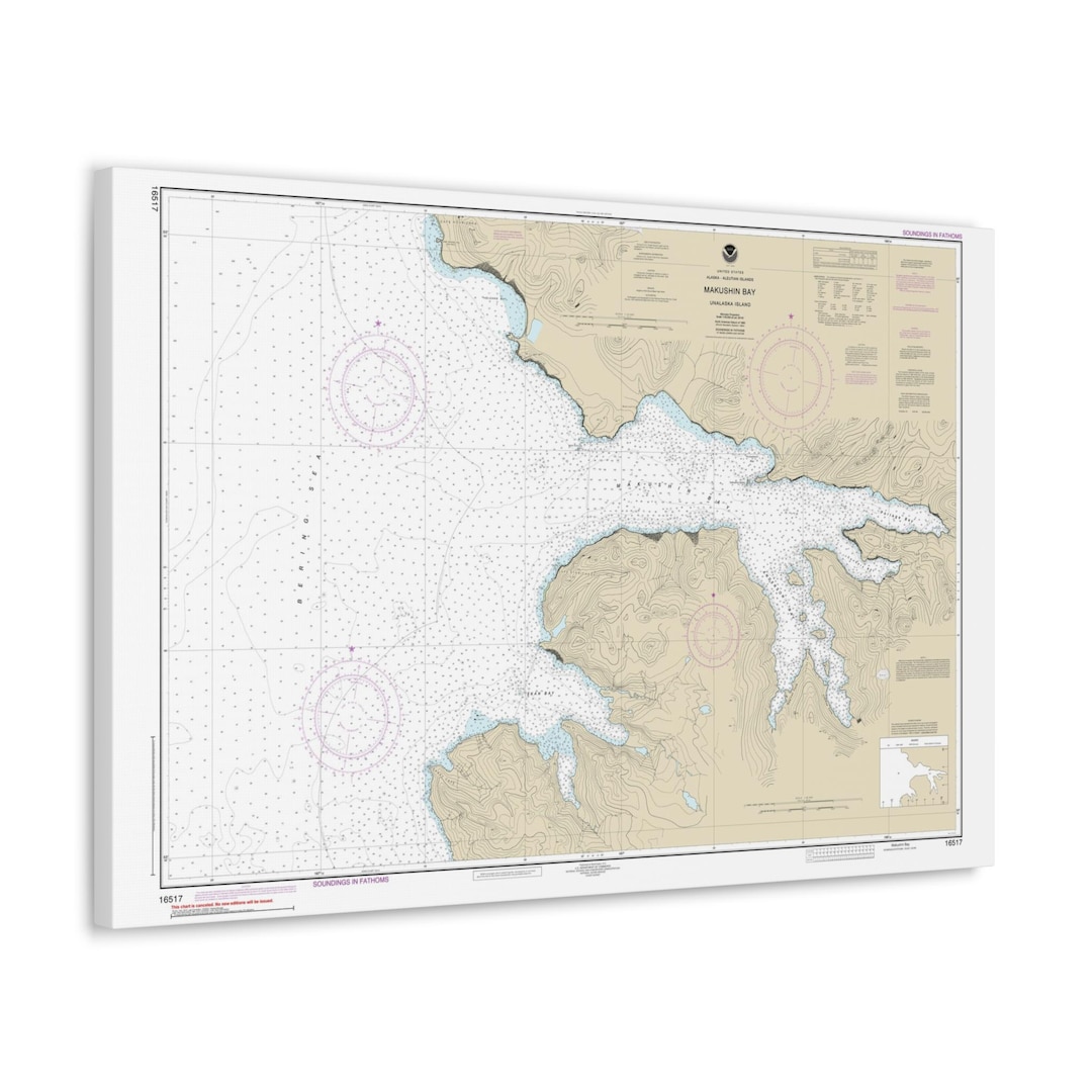 Makushin Bay Unalaska Island Alaska Nautical Map Sailing Chart Fox ...