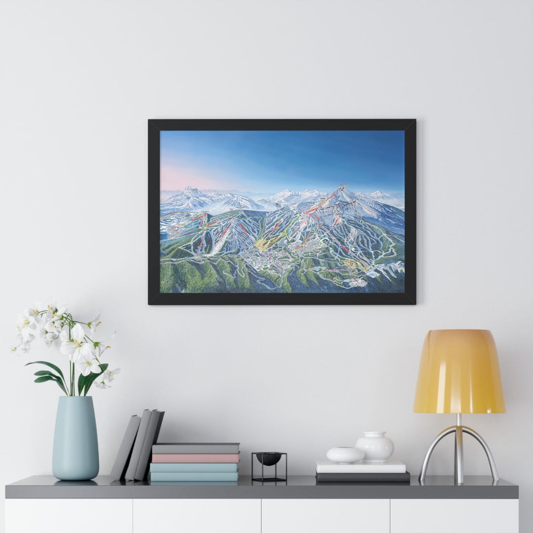 Big Sky Montana Trail Map Framed Poster - Etsy
