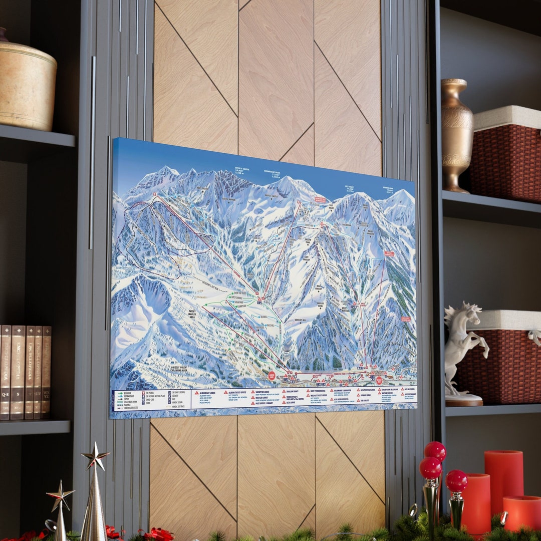 Alta Utah Ski Trail Map 3-D Canvas Poster - Etsy