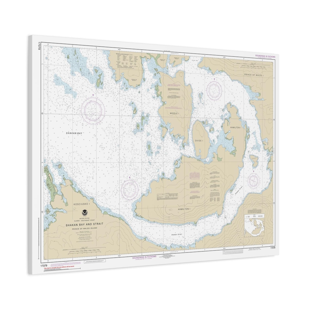 Shakan Bay Prince of Wales Island Alaska Nautical Chart Sailing Map 3-D ...