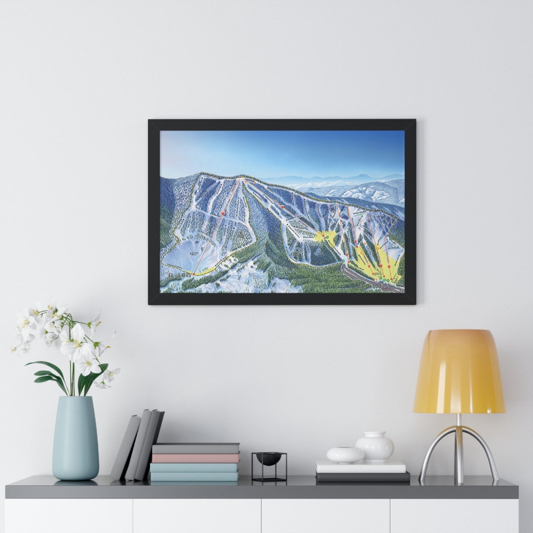 Dodge Ridge California Trail Map Ski Resort Framed Poster - Etsy