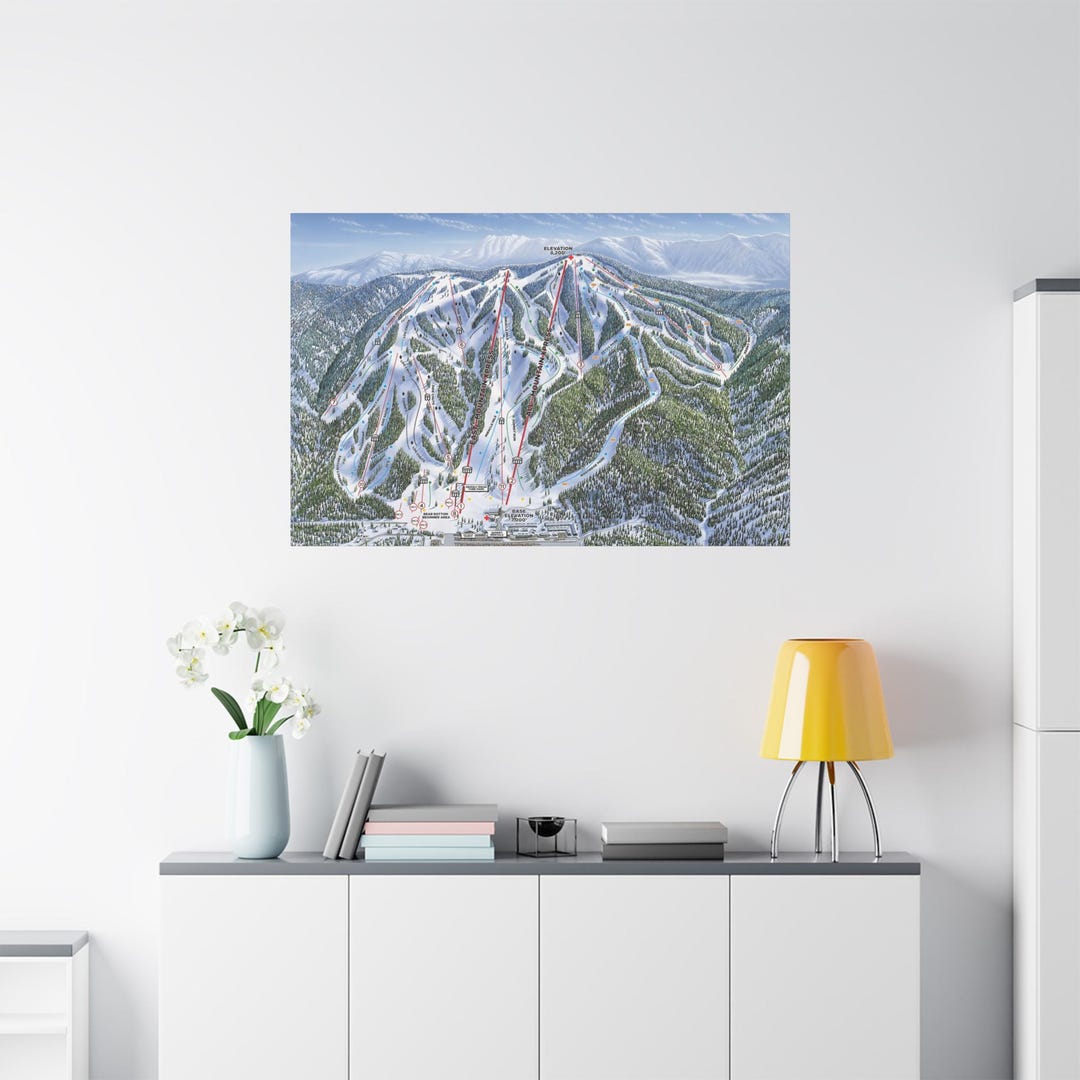 Snow Summit California Ski Trail Map 3-D Canvas Poster - Etsy