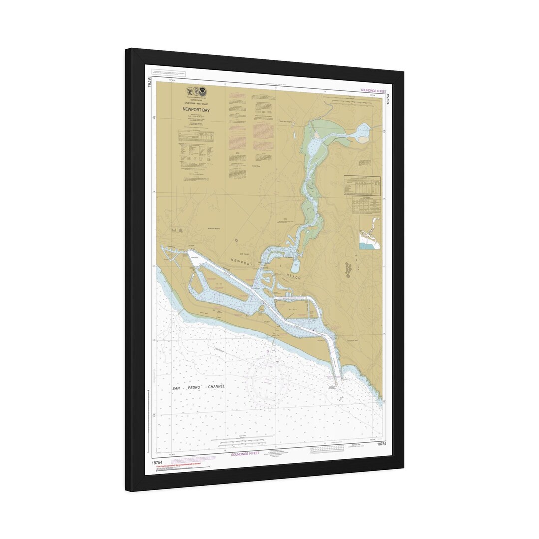 Newport Bay and Newport Beach California Nautical Chart Sailing Map ...