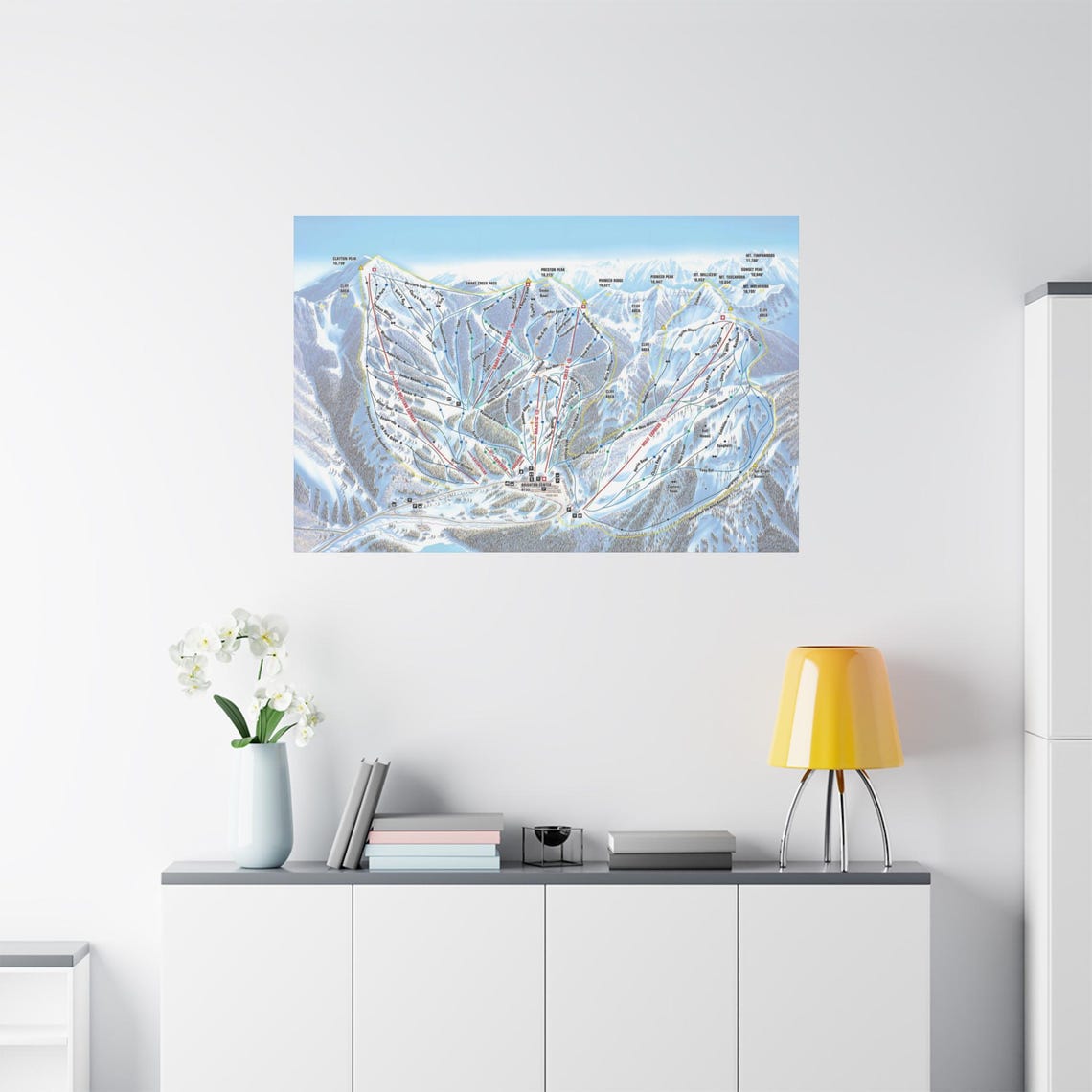 Brighton Ski Trail Map 3-D Canvas Poster Utah - Etsy