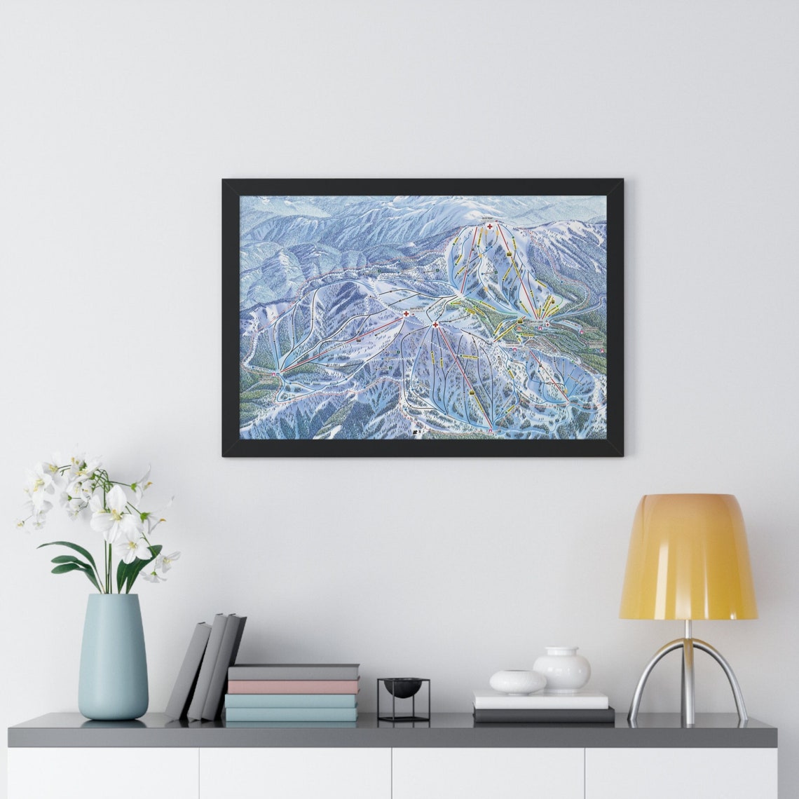 Bogus Basin Idaho Trail Map Ski Resort Framed Poster - Etsy