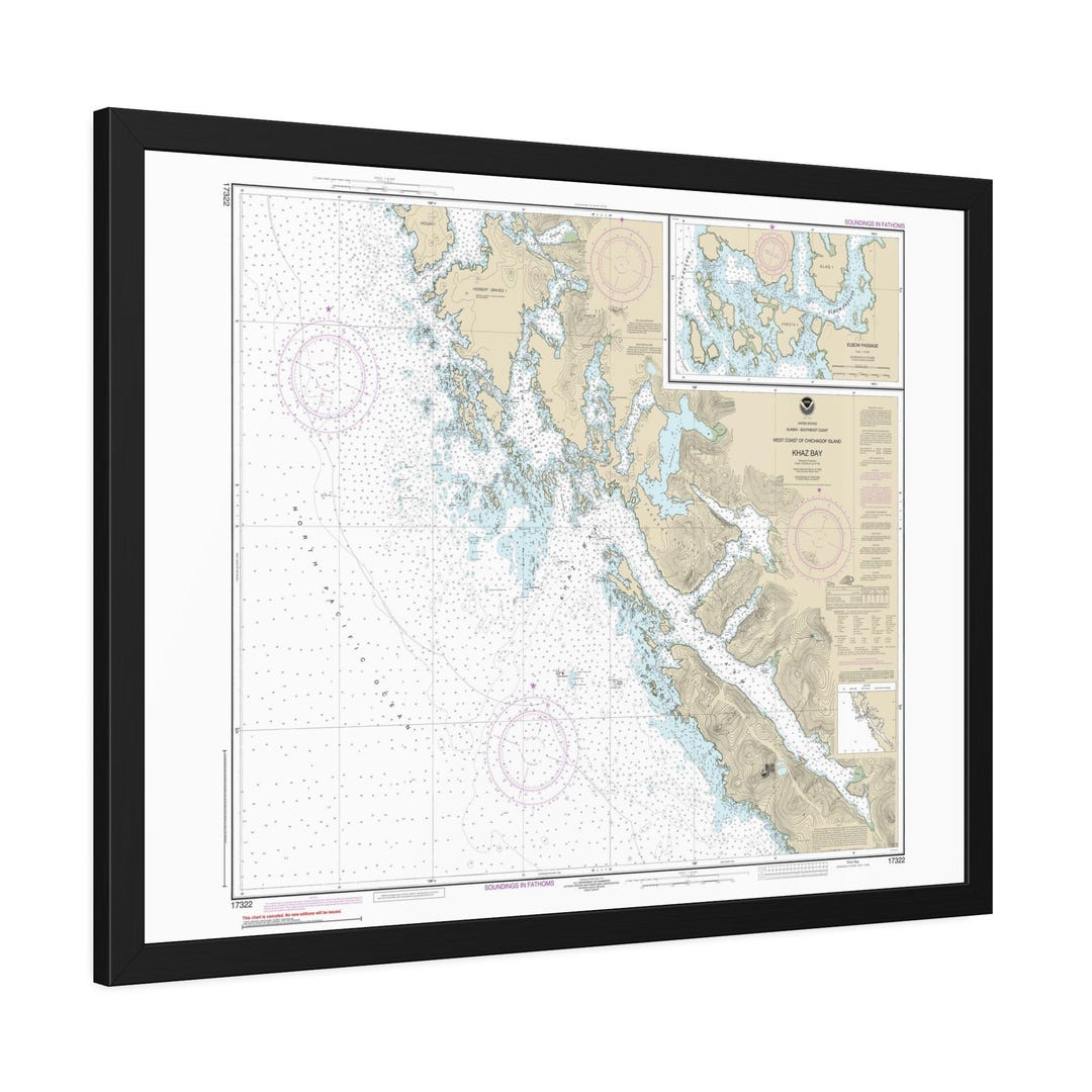 Khaz Bay Chichagof Island Elbow Passage Alaska Nautical Chart Sailing ...