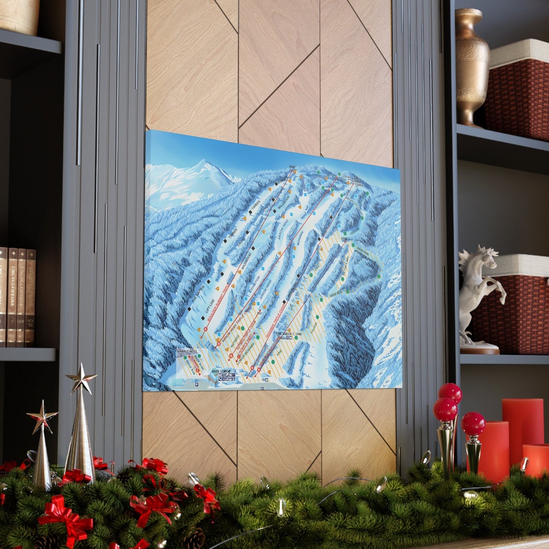 Mohawk Mountain Ski Trail Map 3-D Canvas Poster Connecticut - Etsy