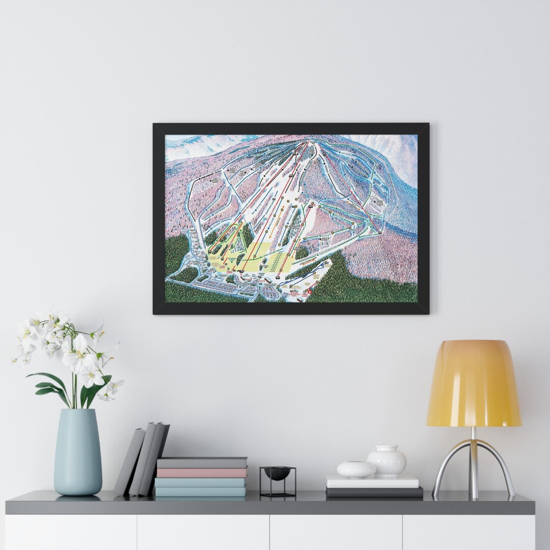 Cranmore New Hampshire Trail Map Ski Resort Framed Poster - Etsy