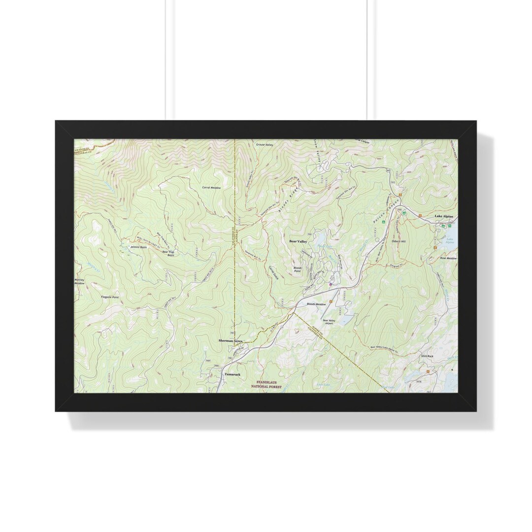 Bear Valley Tamarack California Topographic Map Framed Poster - Etsy