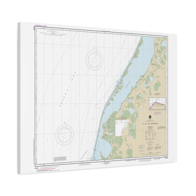 Point Lay Arctic Coast Alaska Nautical Chart Sailing Map 3-D Canvas ...
