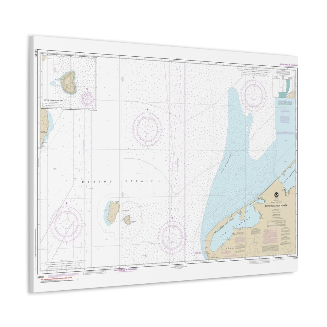 Bering Strait North West Coast Alaska Nautical Map Sailing Chart 3-D ...