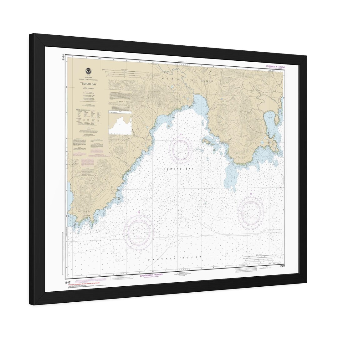 Temnac Bay Attu Island Alaska Nautical Map Sailing Chart Aleutian ...