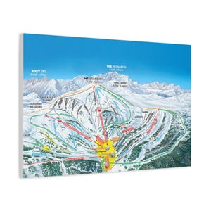 Banff Sunshine Mt Standish Ski Trail Map 3-D Canvas Poster Alberta ...