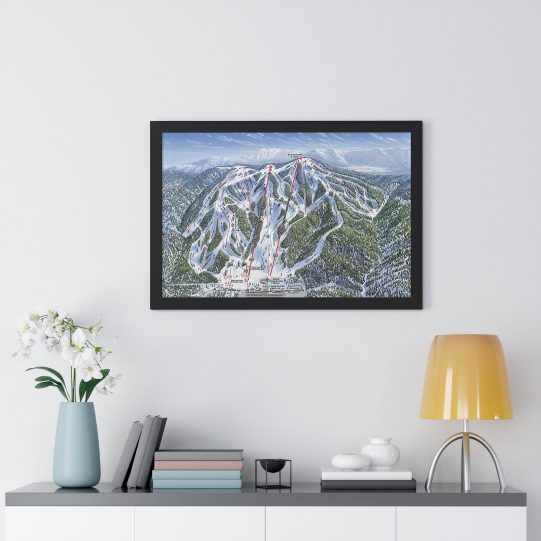 Snow Summit California Trail Map Ski Resort Framed Poster - Etsy