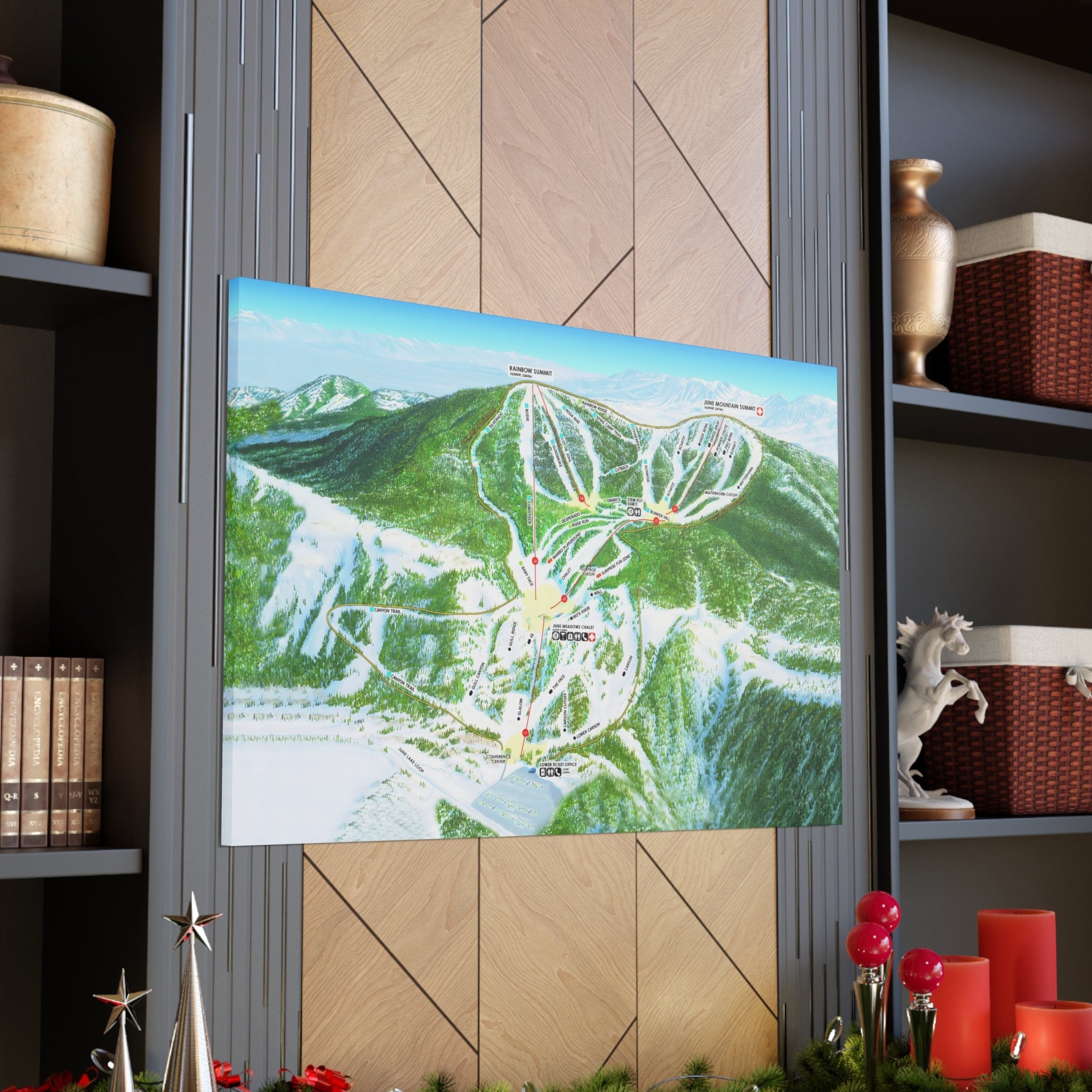 June Mountain California Ski Trail Map 3-D Canvas Poster - Etsy