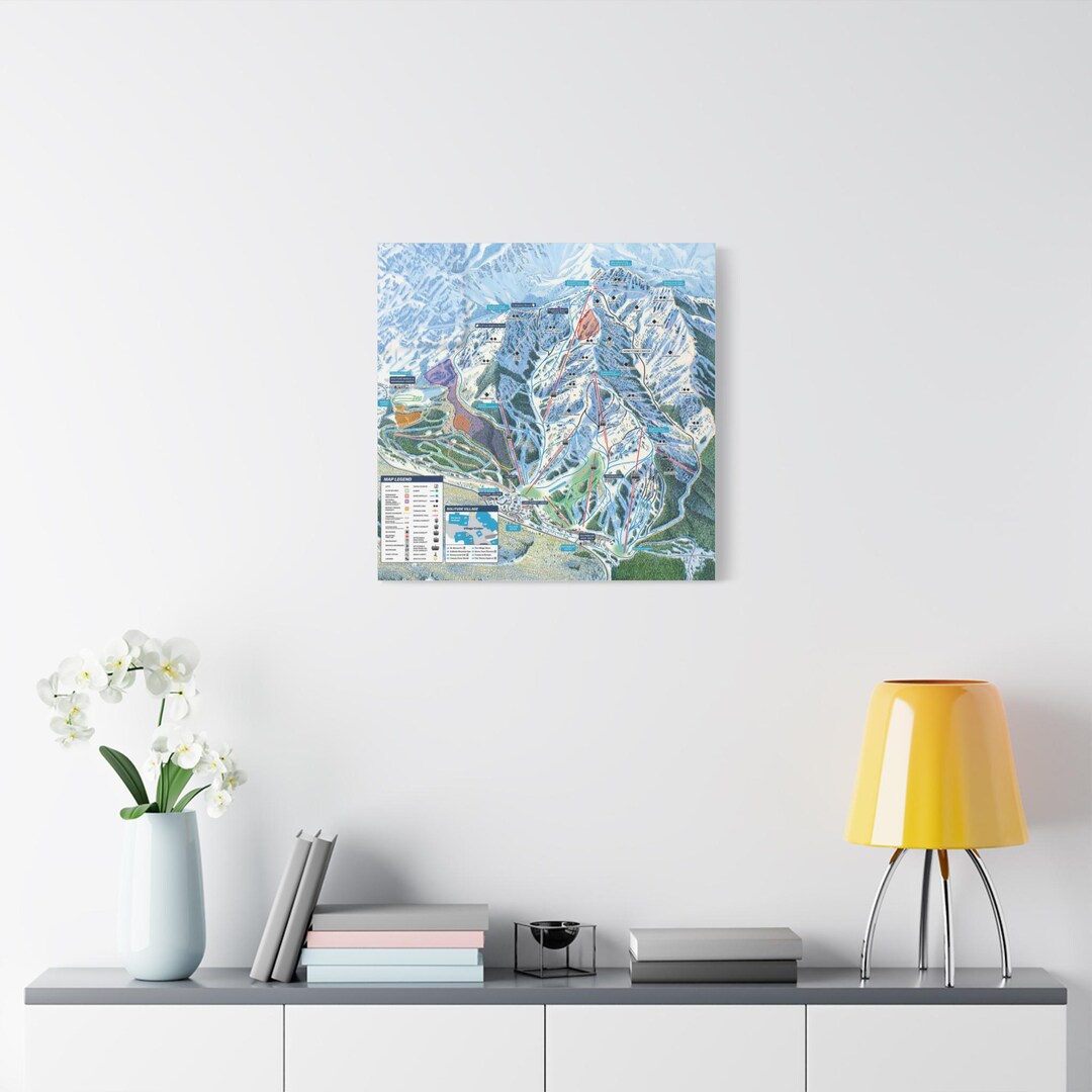 Solitude Mountain Ski Trail Map 3-D Canvas Poster Utah - Etsy