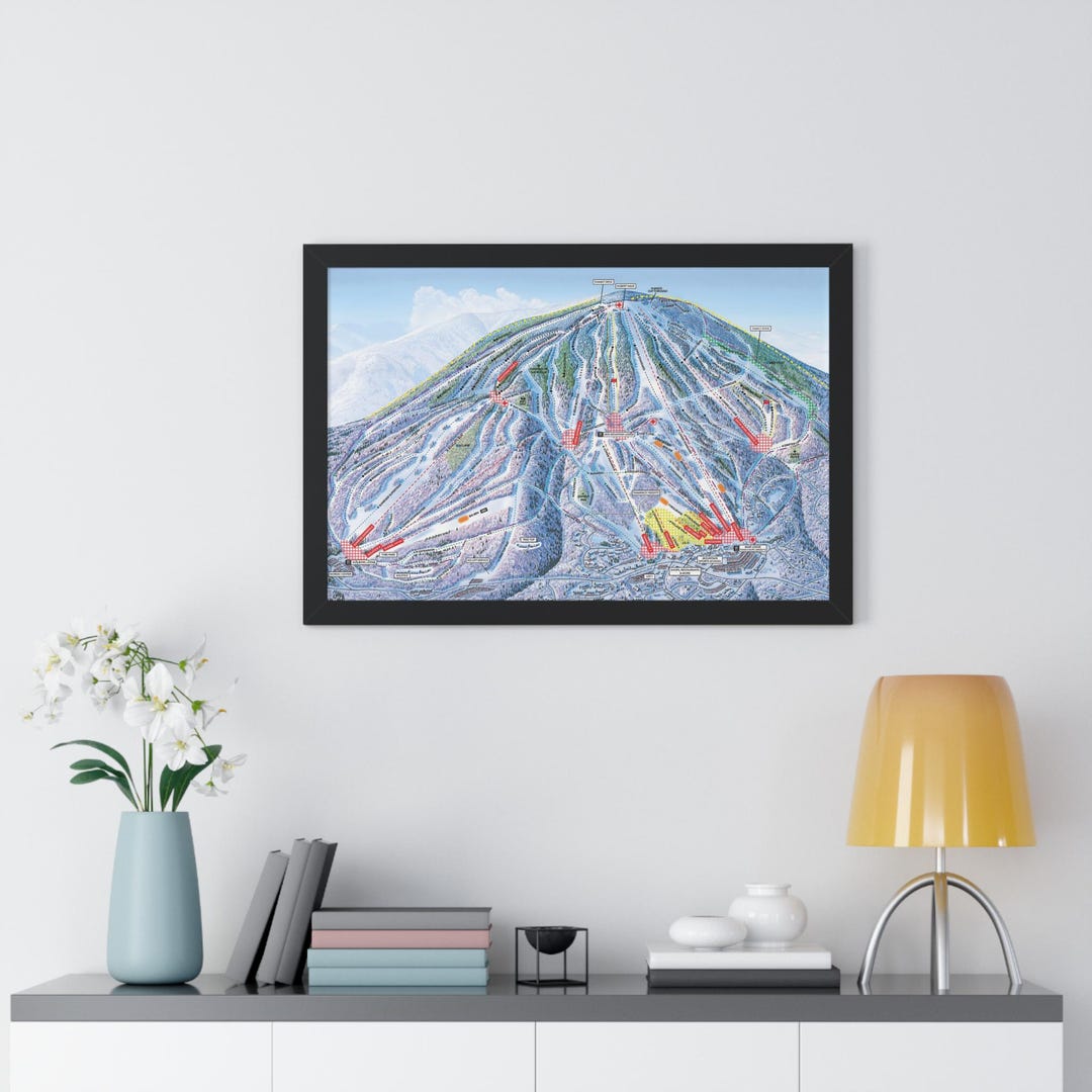 Stratton Vermont Trail Map Ski Resort Framed Poster - Etsy