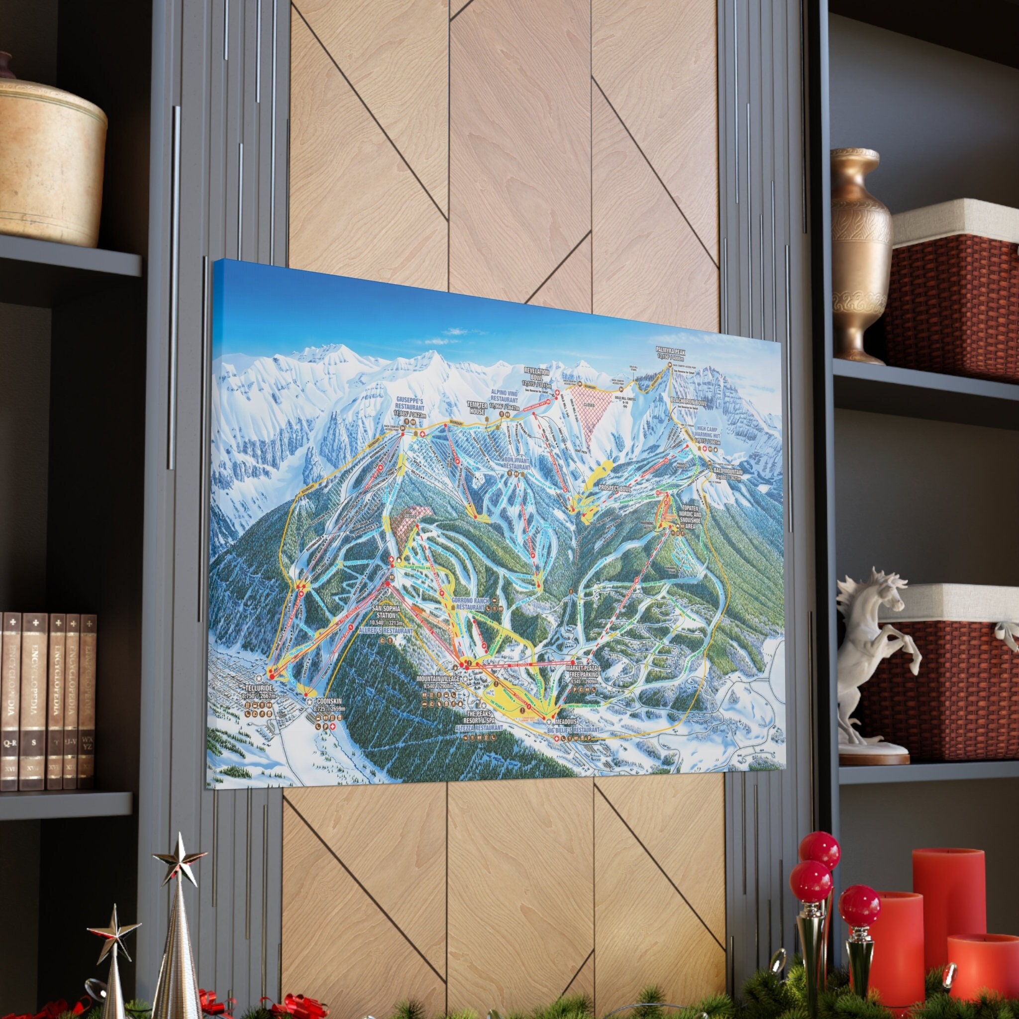 Telluride Colorado Ski Trail Map 3-D Canvas Poster - Etsy