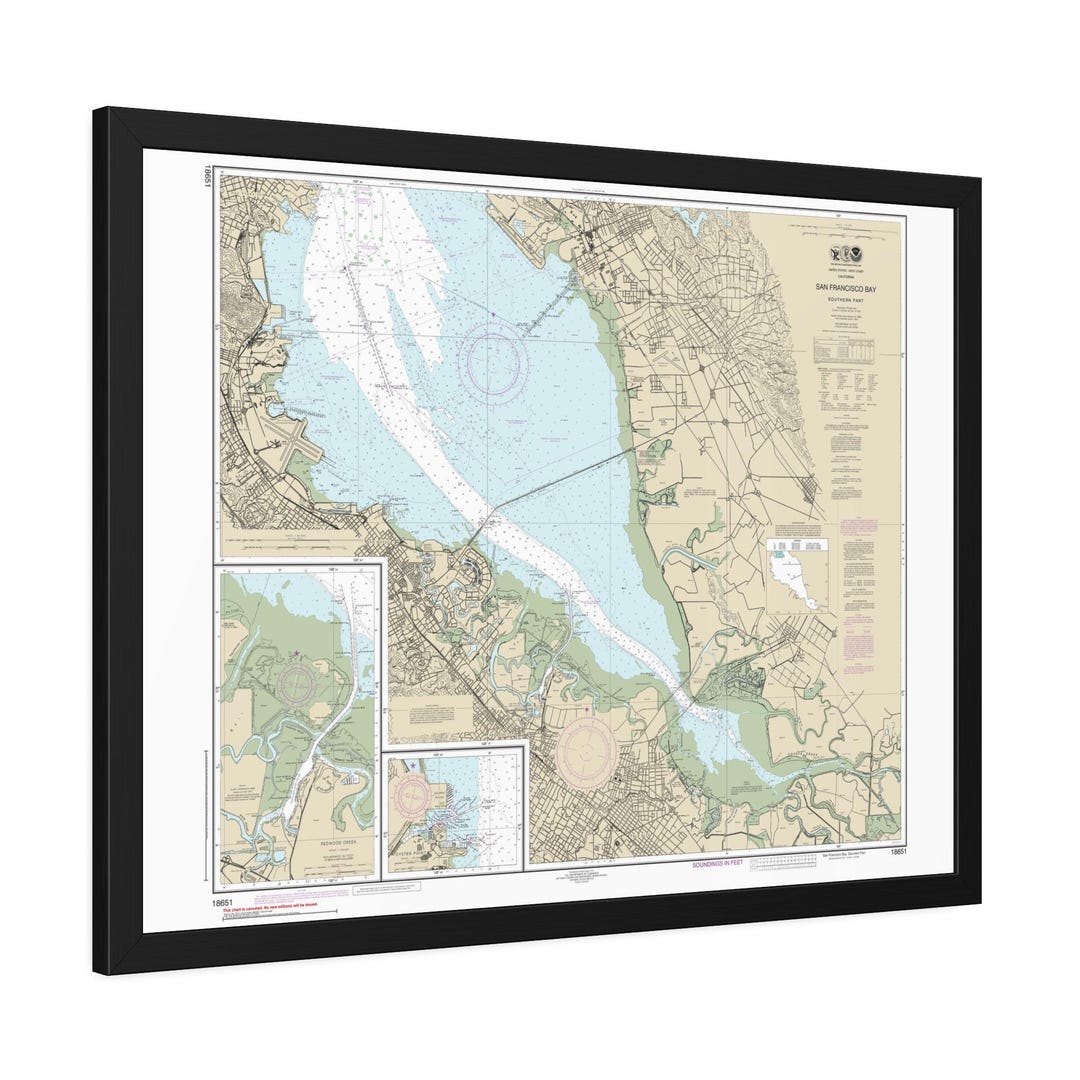 San Fransisco Bay Southern Part California Nautical Chart Sailing Map ...