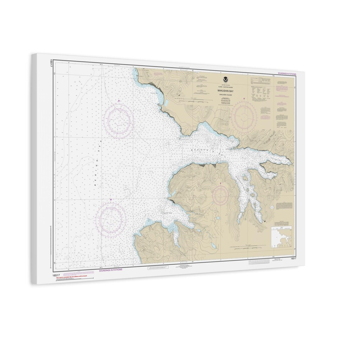 Makushin Bay Unalaska Island Alaska Nautical Chart Sailing Map Fox ...