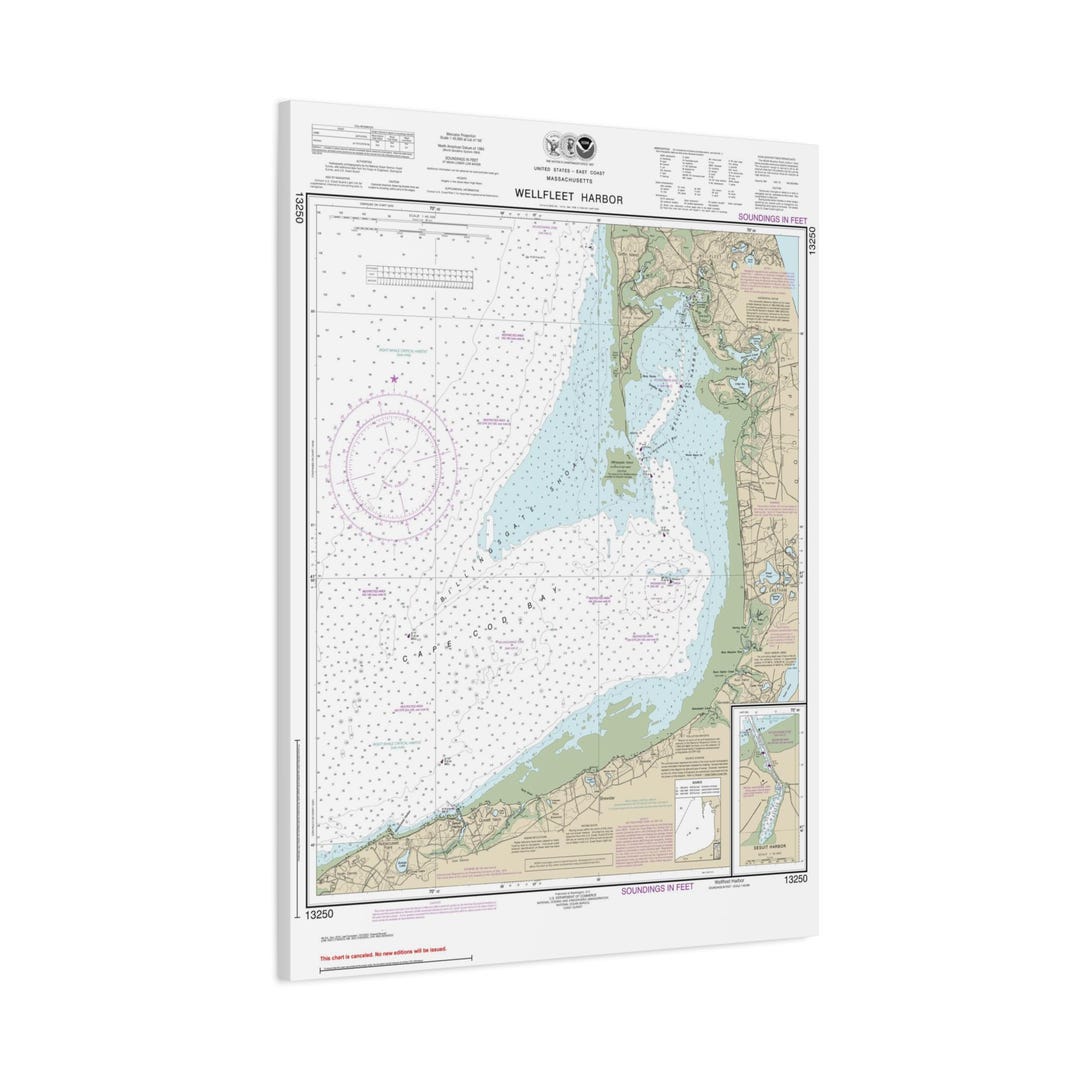 Wellfleet Harbor and Sesuit Harbor Cape Cod Massachusetts Nautical ...