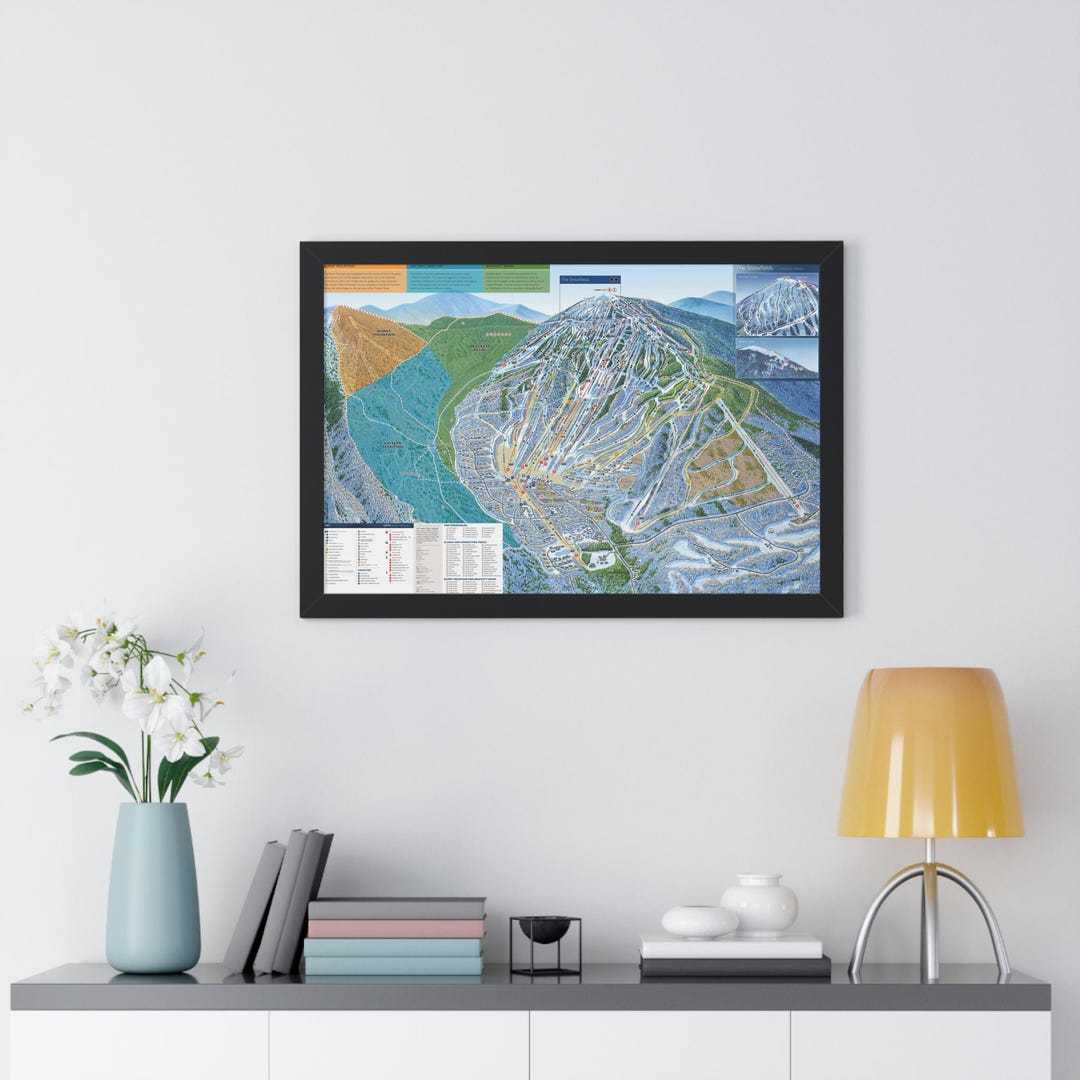 Sugarloaf Trail Map Ski Resort Framed Poster Maine - Etsy