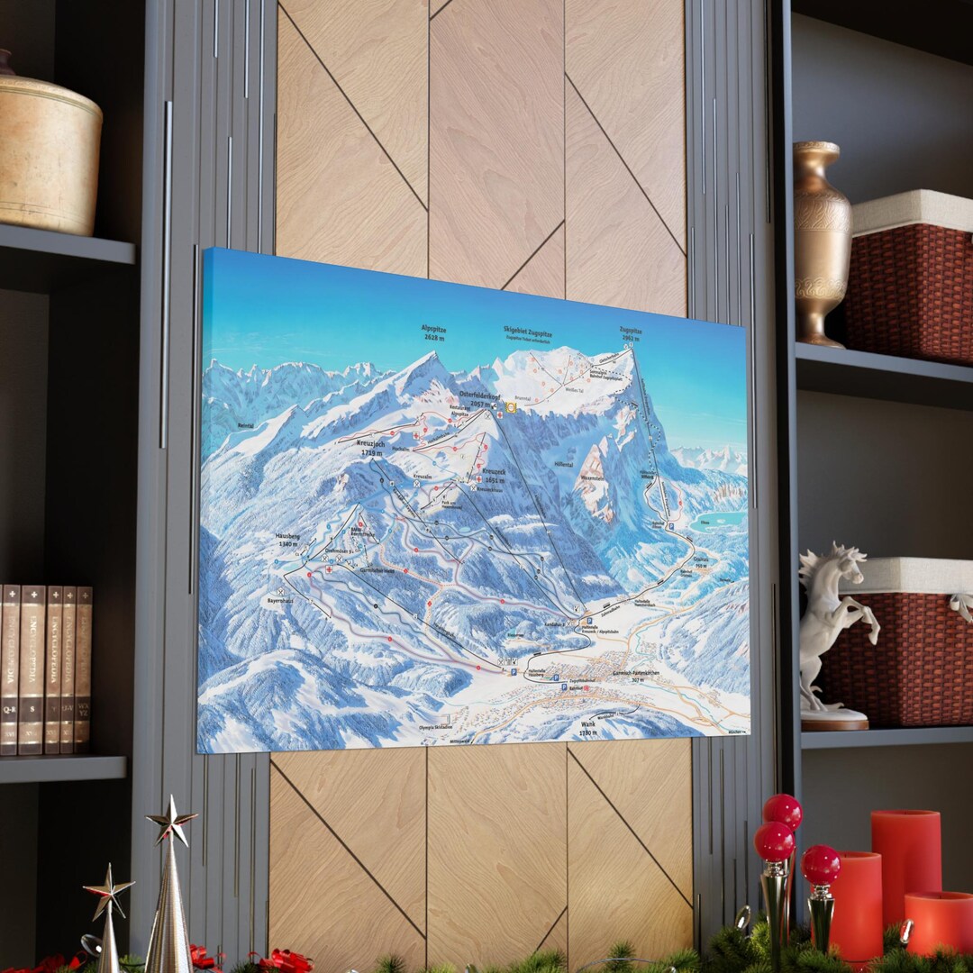 Garmisch Classic Zugspitze Germany Trail Map 3-D Canvas Poster - Etsy