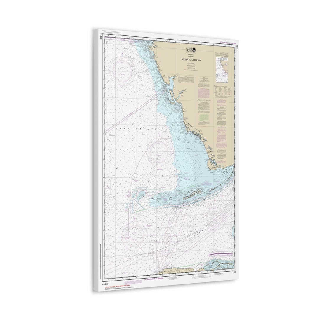 Havana Cuba to Tampa Bay Florida Keys Nautical Map Sailing Chart 3-D ...