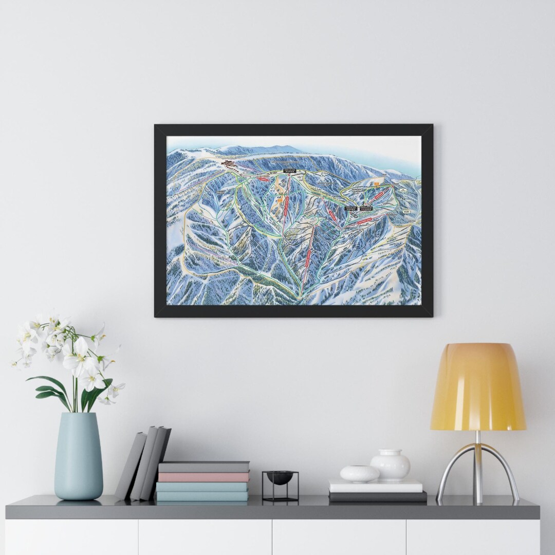 Powder Mountain Trail Map Utah Ski Resort Framed Poster - Etsy