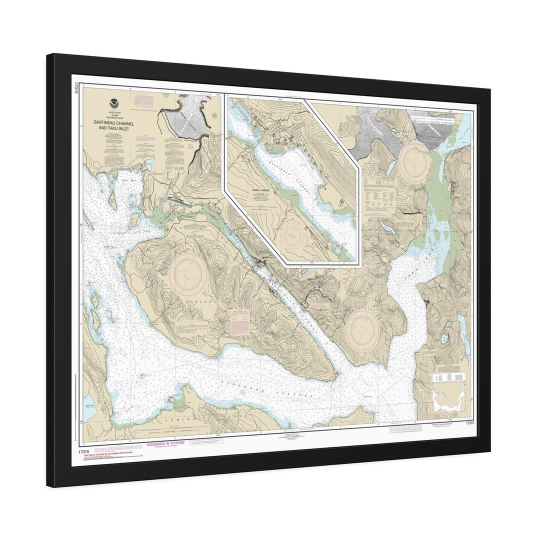Juneau Harbor Gastineau Channel and Taku Inlet Alaska Nautical Chart ...