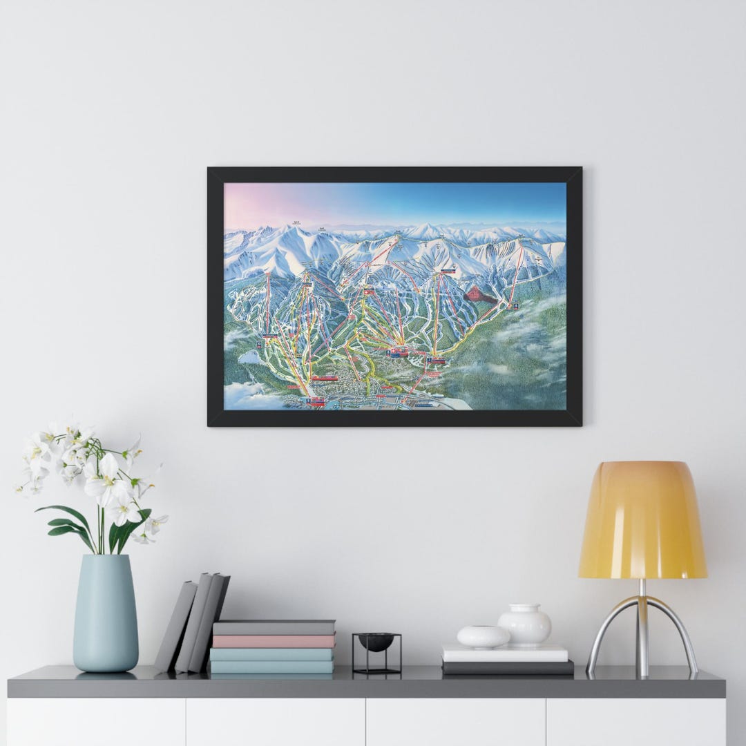 Breckenridge Trail Map Colorado Breck Ski Resort Framed Poster - Etsy