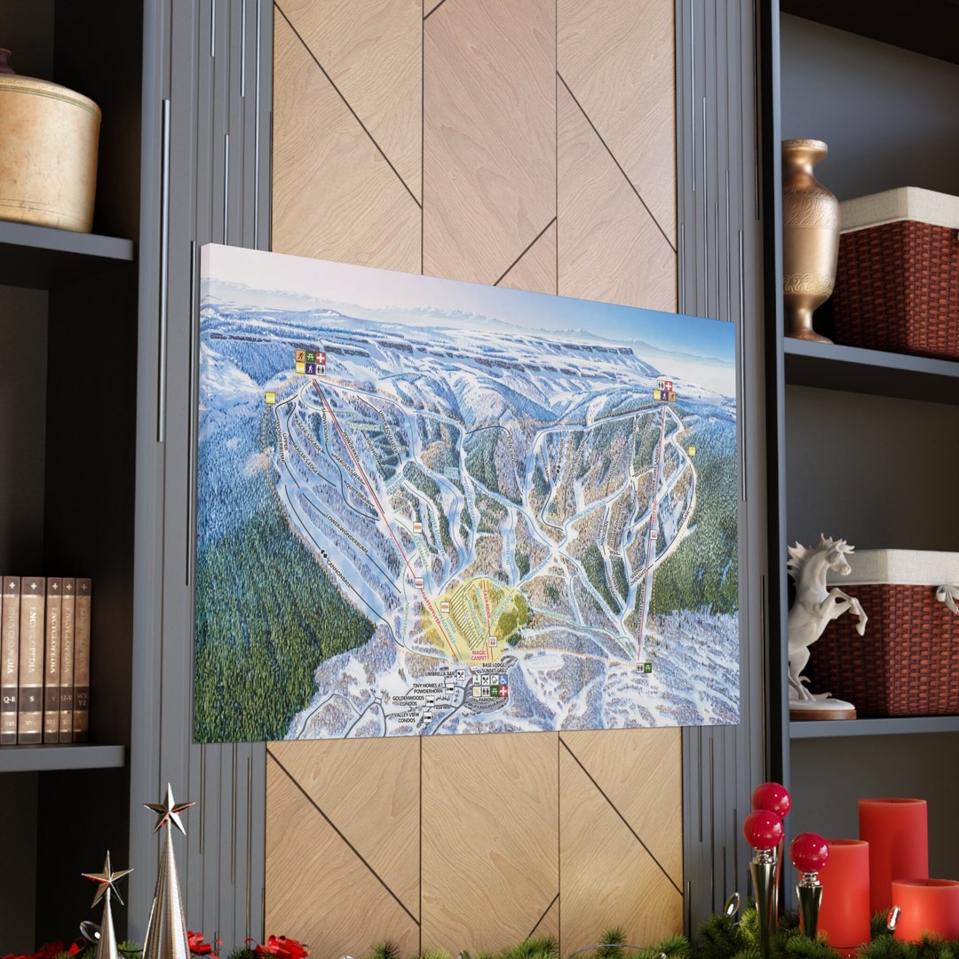 Powderhorn Mountain Colorado Ski Trail Map 3-D Canvas Poster - Etsy
