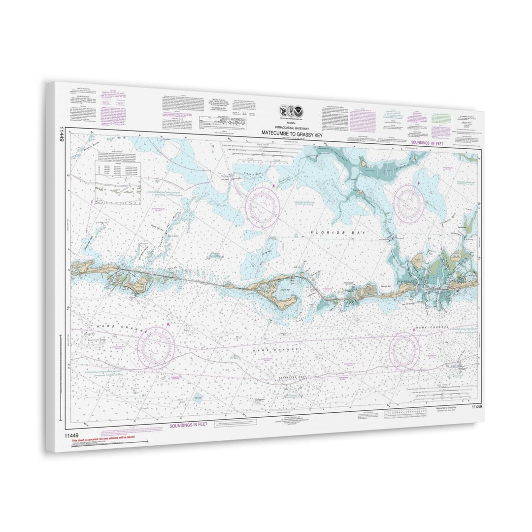 Florida Keys Grassy Duck Long Key Matecumbe Nautical Map Sailing Chart ...