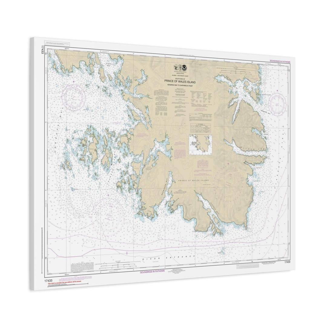 Prince of Wales Island Dixon Entrance Alaska Nautical Chart Sailing Map ...